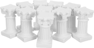 Garneck 10 St&uuml;ck Teiliges Mini R&ouml;mische S&auml;ulen Kerzenhalter aus Resin Wei&szlig;e Griechische S&auml;ulen Figurine Basis Robuste und Leichte Tischdekoration f&uuml;r Hochzeit