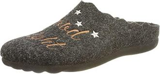 Manitu Femme Chaussons pour la Maison, Noir, 42 EU