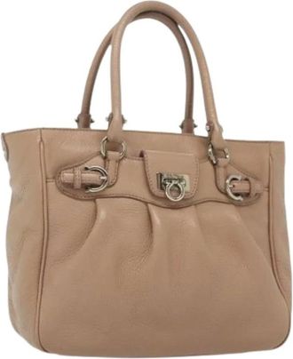 Ferragamo Pre-owned Cuir sacs-main - Femme - Pre-owned - Beige - Taille: ONE Size