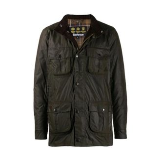 Barbour Dunkelolivegr&uuml;ne Corbridge Wachsjacke - - Jackets - Herren - Braun - L