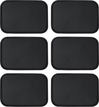 Argon Tableware 6X Schwarz 66cm x 45.5cm Rechteckiges Rutschfestes Serviertabletts - Groß Plastik Küche Essen Tee Kaffee Abendessen Tisch Getränke Teller - Von Argon 