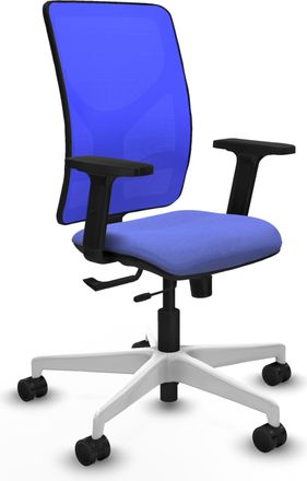 Piqueras y Crespo Arbeitsstuhl mit 2D-Armlehnen, h&ouml;henverstellbare Lendenwirbelst&uuml;tze, ausgestattet mit Syncro/Traslack und Schneideschaum, mit Rollen 65 mm, Nylon, Bla