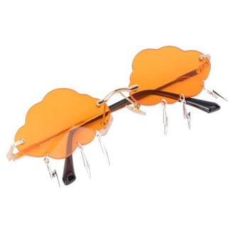 Yardwe Lunettes de Soleil sans Monture L&eacute;g&egrave;res Motif Nuage et &Eacute;clair Protection Uv400 pour Femmes Accessoire Styl&eacute; pour F&ecirc;tes en Plein Air et S&eacute;ances Photo