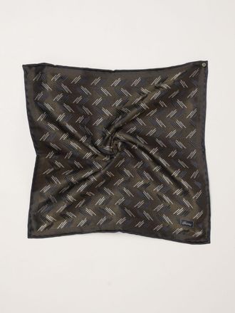 Brioni Foulard carr&eacute; en pure soie &agrave; motif chevron contrastant