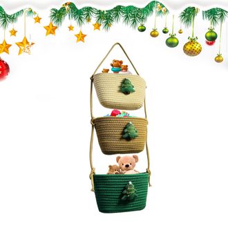 Generic Aufbewahrungskorb zum Aufhängen an der Tür, gewebte Baumwolle, Wandaufbewahrung für Schlafzimmer, Badezimmer, Kinderzimmer, Eingangsbereich, Waschküch