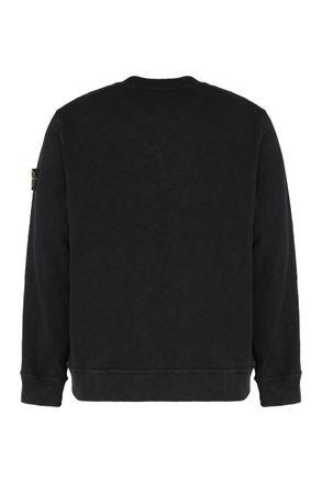 Stone Island Mens Crew Neck Sweatshirt Black Cotton Sweatshirts Sweater