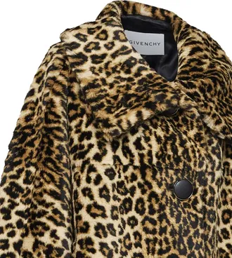 Givenchy Leopard-Print Faux Fur Coat - Beige