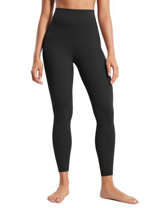 CRZ YOGA Butterluxe Damen Yoga Leggings Super High Waist Sportleggings Komfortable Sporthose Yogahose - 64cm Schwarz 38