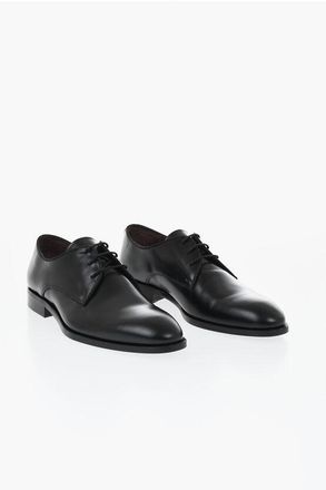 Corneliani Brushed Leather Derby Shoes with Leather Sole size 40,5