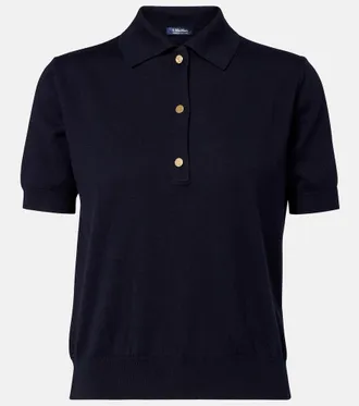 Max Mara Polopullover aus Baumwolle, Seide und Kaschmir