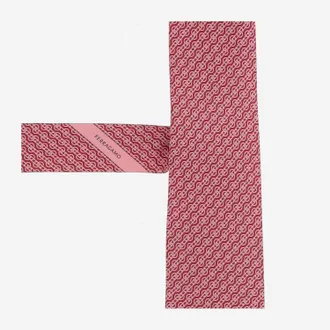 Ferragamo Mens Silk Tie Pink Ties & Bow