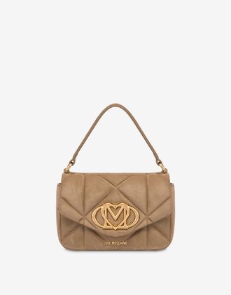 Love Moschino Sac à main en tissu doux matelassé - Beige