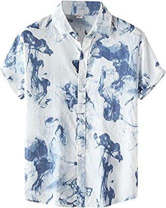 Generic Chemise d&eacute;contract&eacute;e &agrave; manches courtes pour hommes : chemise de plage avec impression 3D chemise d&eacute;t&eacute; boutonn&eacute;e t-shirts cardigan t-shirts l&eacute;ger surch