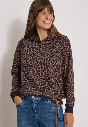 Cecil Sweatshirt CECIL, Damen, Gr. XXL (46), braun (creamy mocha), Sweatware, 85% Baumwolle, 15% Polyester, comfort fit, ohne Ausschnitt, Rippb&uuml;ndchen, Swea