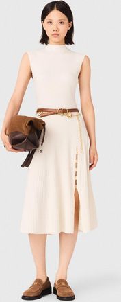 Maje Rippstrickkleid Mit Seitenschlitz - Ecru - Maje