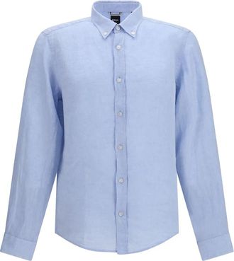 HUGO BOSS Hemd aus Leinen- Regular Fit - - Shirts - Herren - Blau - S