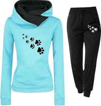 Generic 2023 Survetement Jogging Femmes 2 pi&egrave;ces Ensembles de Sport Pantalon Et Sweat &agrave; Capuche Survetement Femme Ensemble Chic Et Elegant Ensemble Imprim&eacute; Fe