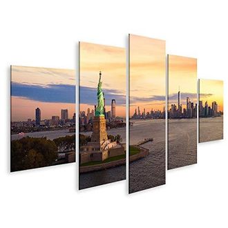 Islandburner Tableau Tableaux Statue de la liberté à New York Cadre sur Toile Impression Photo Affiches
