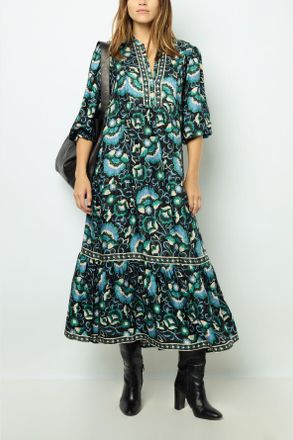Gerard Darel Robe midi imprim&eacute;e et jacquard - SANDA - Vert