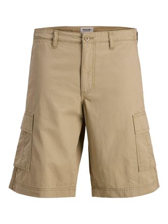 Jack & Jones Plus Size Cargoshorts JPSTCOLE MATTY CARGO SHORT MID PLS, Herren, Gr. 42 (4XL), N-Gr, crockery, Web, Obermaterial: 100% Baumwolle, JACK & JONES PLUSSIZE, unifar