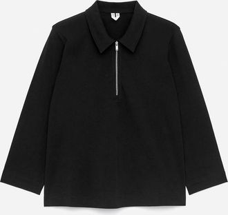 Arket Oberteil Mit Kurzem Rei&szlig;verschluss -Schwarz