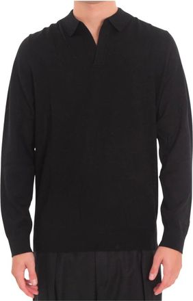 MC2 Saint Barth Homme, Pulls, Noir, Taille: XL Covent Merino Wool LS Polo
