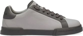 Dolce & Gabbana Homme, Chaussures, Gris, Taille: 41 EU Baskets Portofino en cuir
