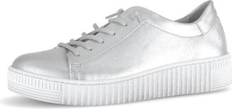Gabor Damen Low-Top Sneaker, Frauen Halbschuhe,schnürschuhe,schnürer,straßenschuhe,Strassenschuhe,Sportschuhe,Silber,38.5 EU / 5.5 UK