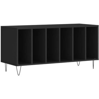 vidaXL Armoire à disques noir 100x38x48 cm bois dingénierie Vidaxl