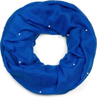 styleBREAKER Schlauchschal Loop Schal mit Perlen Applikation
