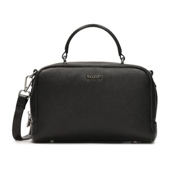 Kazar Schwarze Erbsenleder-Doppelkammer-Kofferhandtasche - - Bags - Damen - Schwarzk - ONE SIZE
