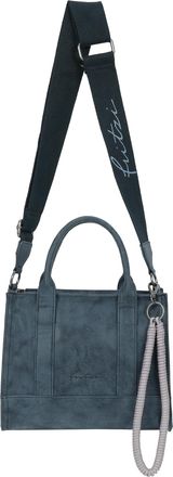 Fritzi Aus Preu&szlig;en Fritzi SquareN Vintage True Blue Crossbody Kunstleder Damen Umh&auml;ngetasche Handtasche Festival City vegan abnehmbarer Anh&auml;nger Vintage-Waschung 20,5 x 
