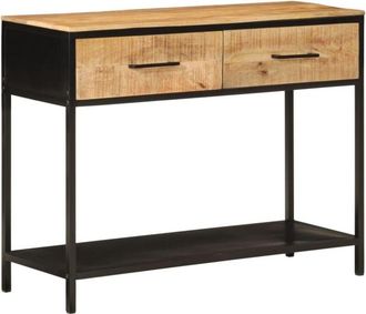 vidaXL Konsolentisch 100x35x76 cm Massivholz Mango und Eisen Vidaxl