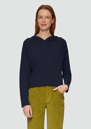 s.Oliver Langarmshirt T-Shirt Weiches Jerseyshirt mit Flammgarnstruktur