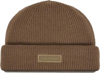 Calvin Klein Patch Chunky Rib Cotton - - Accessories - Herren - Braun - ONE SIZE