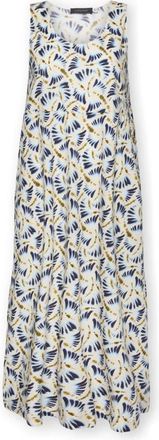 Elena Miro Femme, Robes, Bleu, Taille: 48 FR Robe Longue Imprim&eacute;e