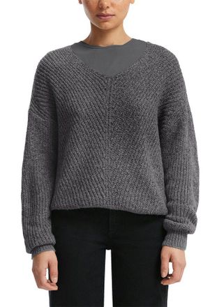QS by s.Oliver Strickpullover mit V-Ausschnitt und Struktur-Strick
