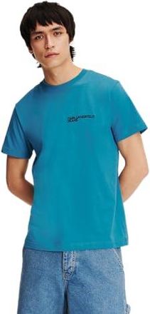 Karl Lagerfeld Karl Lagerfeld Jeans, Homme, T-Shirt Slim À Manches Courtes Avec Logo Essentiel, Coupe Slim, Bleu, M