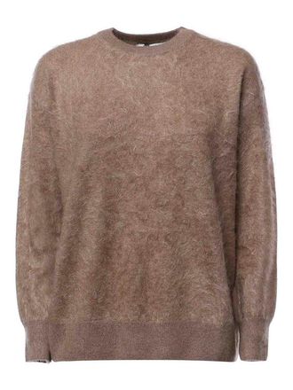Max Mara Rundhalspullover - Braun