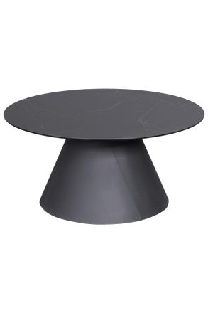 Dieter Knoll Collection Couchtisch, Anthrazit, Schwarz, Metall, Glas, Keramik, Marmoroptik, rund, konisch, 80x38x80 cm, Wohnzimmer, Wohnzimmertische, Couchtische, Couchtische