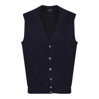 Dell'Oglio V-Ausschnitt Kaschmirweste - - Knitwear - Herren - Blau - M