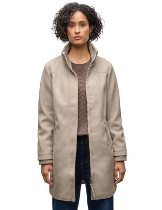 Street One Damen 2005340 Mantel Mit Strickdetails, Soft Sand Mel., 40 EU