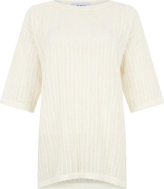 Alpha Studio Femme, Pulls, Blanc, Taille: 40 FR Mesh T-Shirt