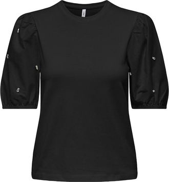 Only Onlemme Life S/S O-Neck Puff Mix Top JRS