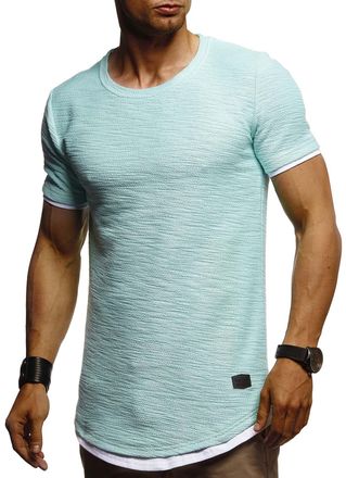 LEIF NELSON T-Shirt Herren Sommer Rundhals-Ausschnitt (Mint Gr&ouml;&szlig;e XL), Regular Fit Herren-T-Shirt 100% Baumwolle, Casual Basic M&auml;nner T-Shirt Kurzarm