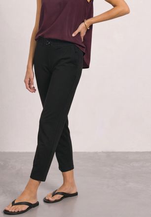 Street One Stoffhose STREET ONE, Damen, Gr. 32, L&auml;nge 28, schwarz, Stoff, 95% Viskose, 5% Elasthan, unifarben, loose fit kn&ouml;chelfrei, Hosen Stoffhose, mit Schnal