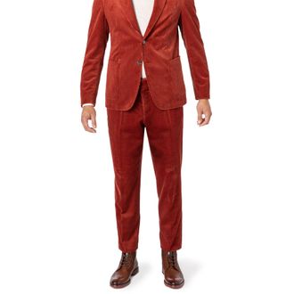 HUGO BOSS Herren Bundfaltenhose braun Slim Fit