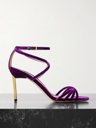 Tom Ford Sandales En Velours Ida - Violet