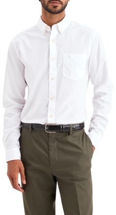 Dockers Mens Shirts Signature Stain Def Slim