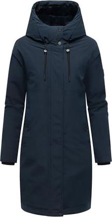 Navahoo Manteau long dhiver chaud pour femme avec capuche danse grêle 14 S à 6XL, bleu marine, L